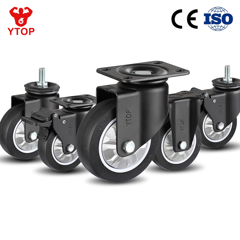 Wholesale YTOP Caster Manufacturer 4 inch black swivel PU Cart Casters ...