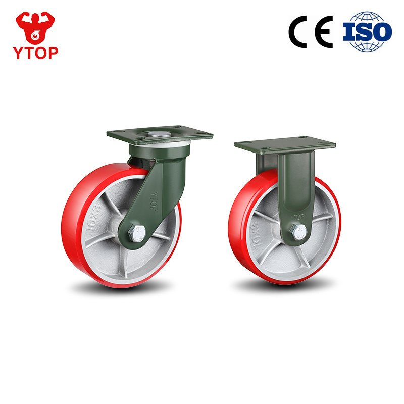 Wholesale 10 Inch heavy duty pu Industrial Swivel Iron caster wheel ...
